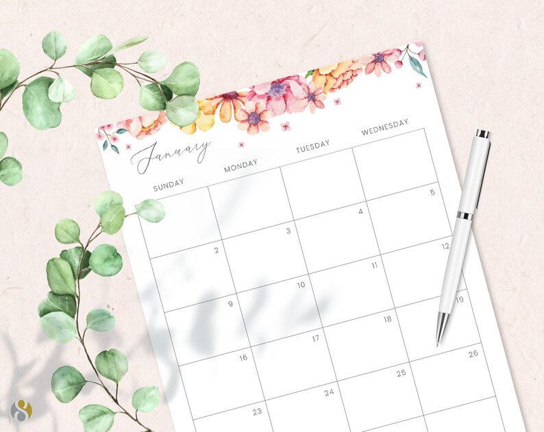 2022 Monthly Planner Printable Dated Month on 2 Pages | Etsy