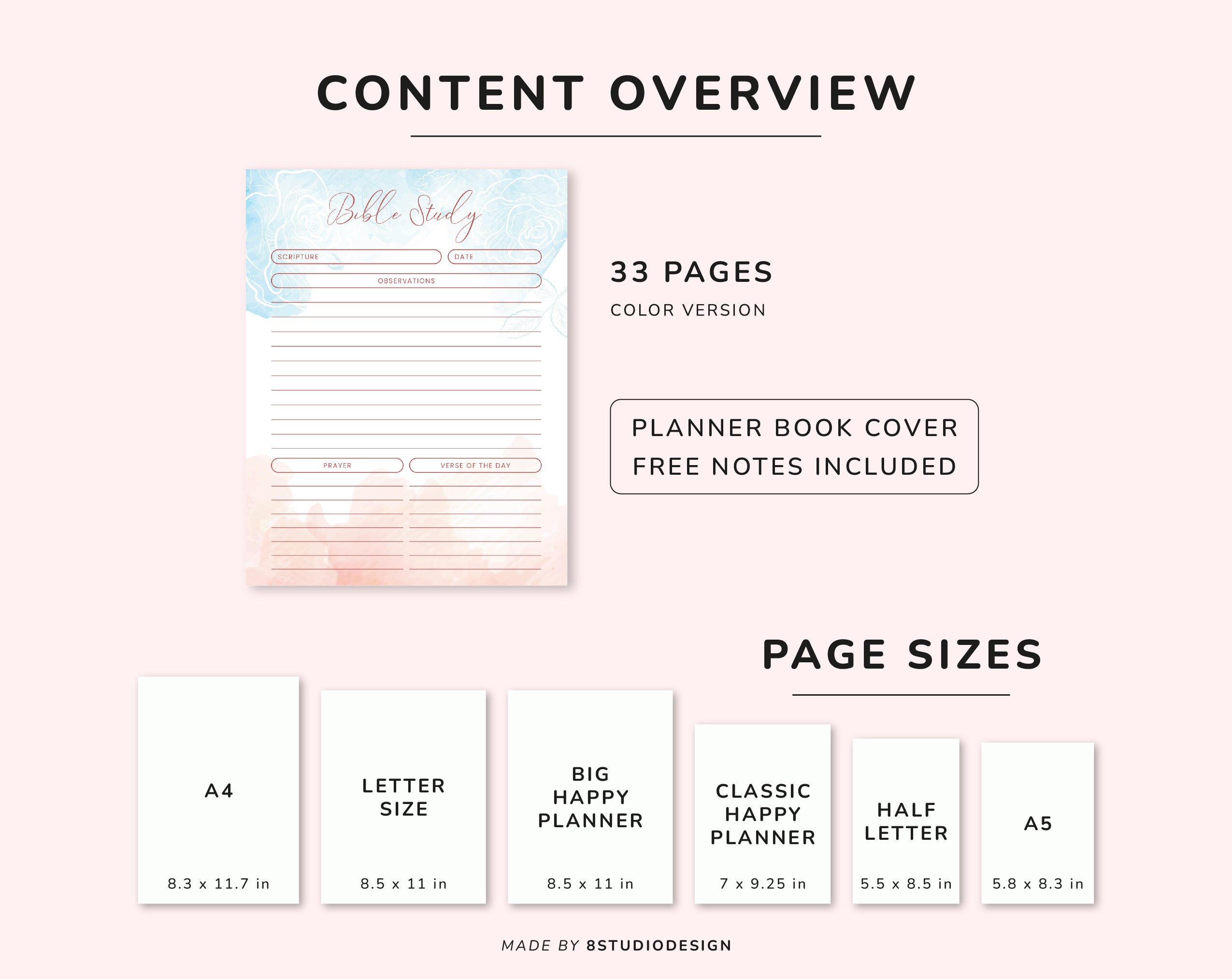 Bible Study Planner Template Planner Printable Prayer - Etsy