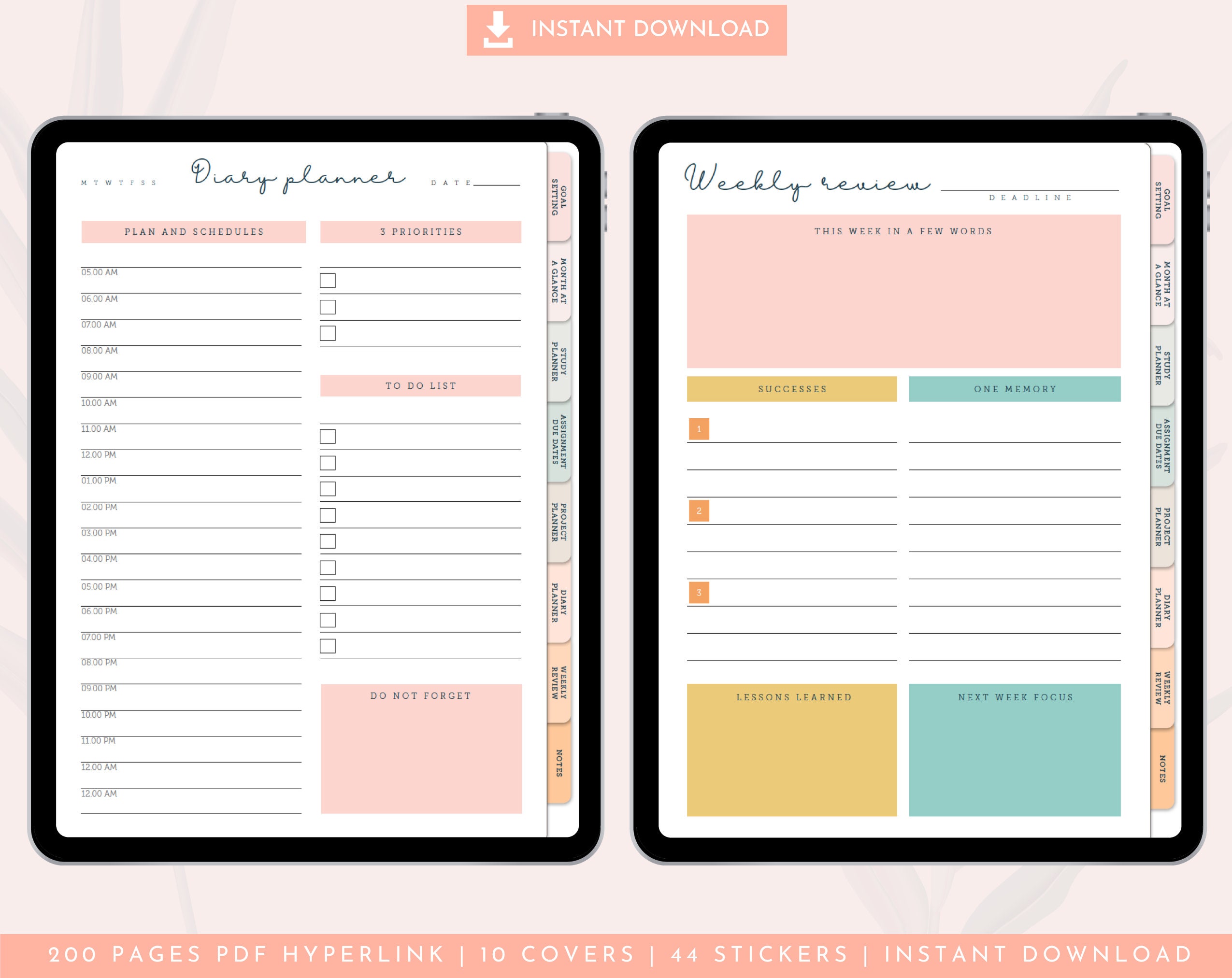Student Digital Planner, College School iPad Planner, Academic Digital ...