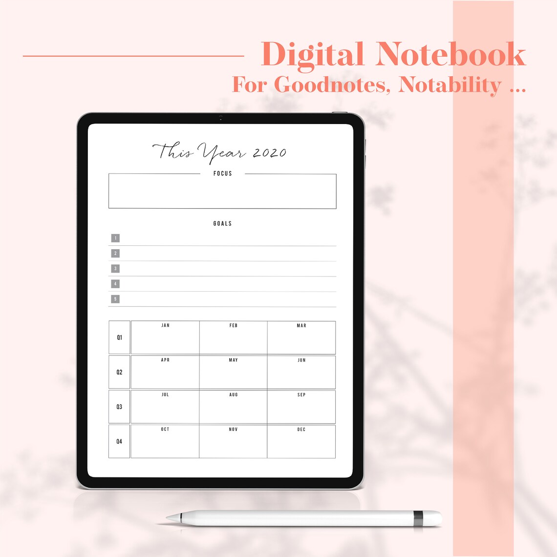 2020 Goals Setting Printable Template - KDP Interiors Editable ...