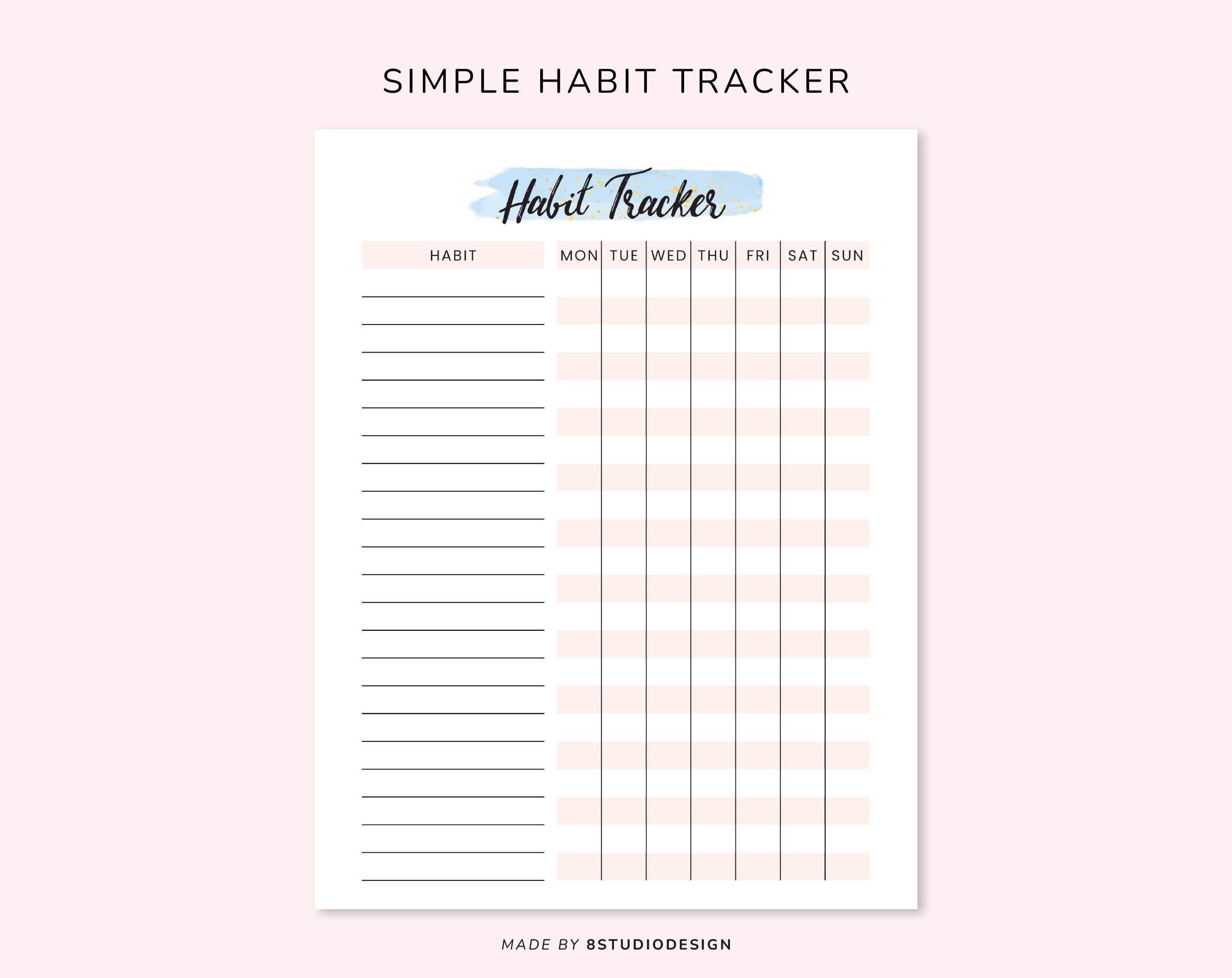 Habit Tracker Journal Planner Printable Month Habit - Etsy