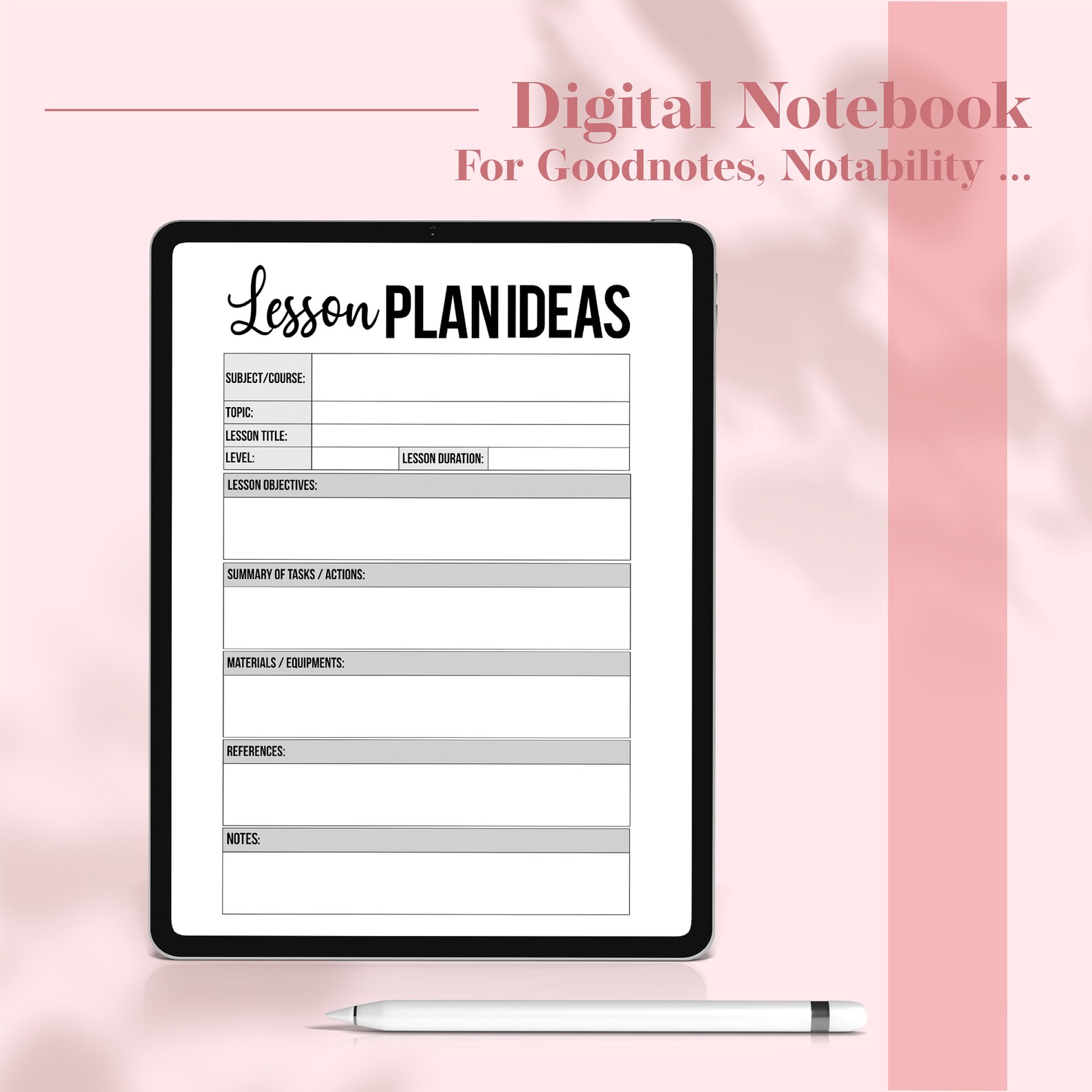 Lesson Plan Ideas Printable Template KDP Interiors Editable - Etsy