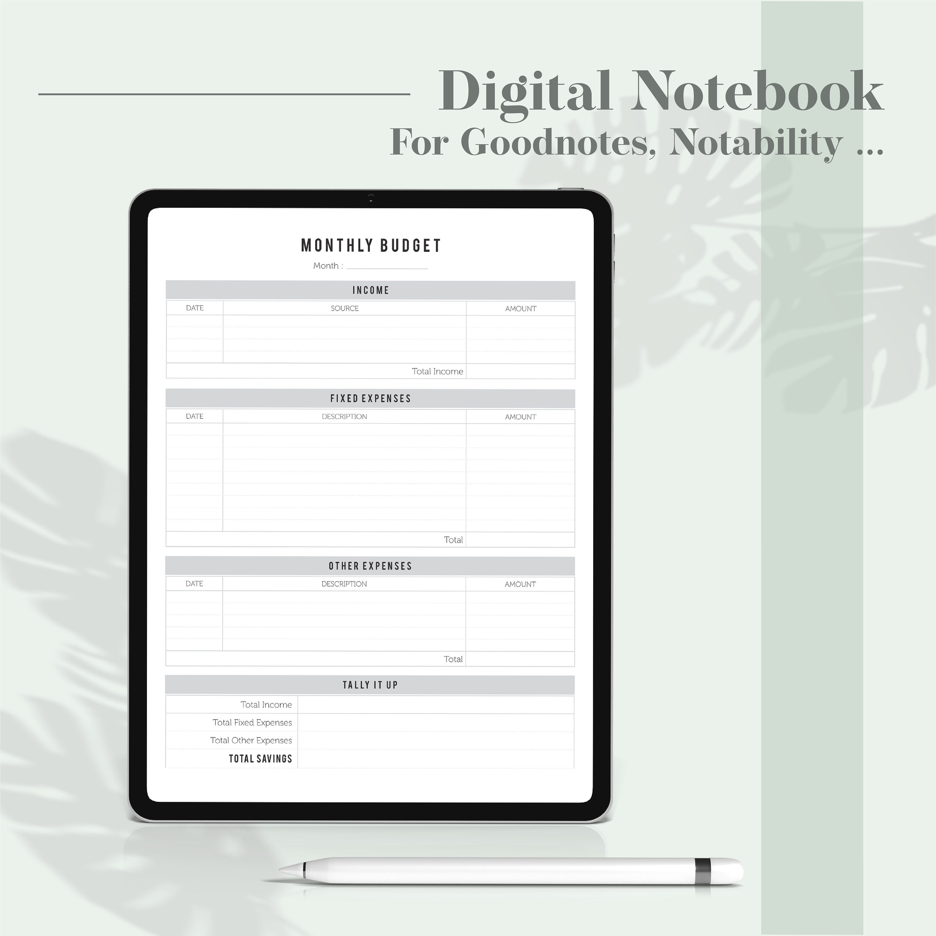 Monthly Budget Planner Template KDP Interiors Editable, Printable PDF ...