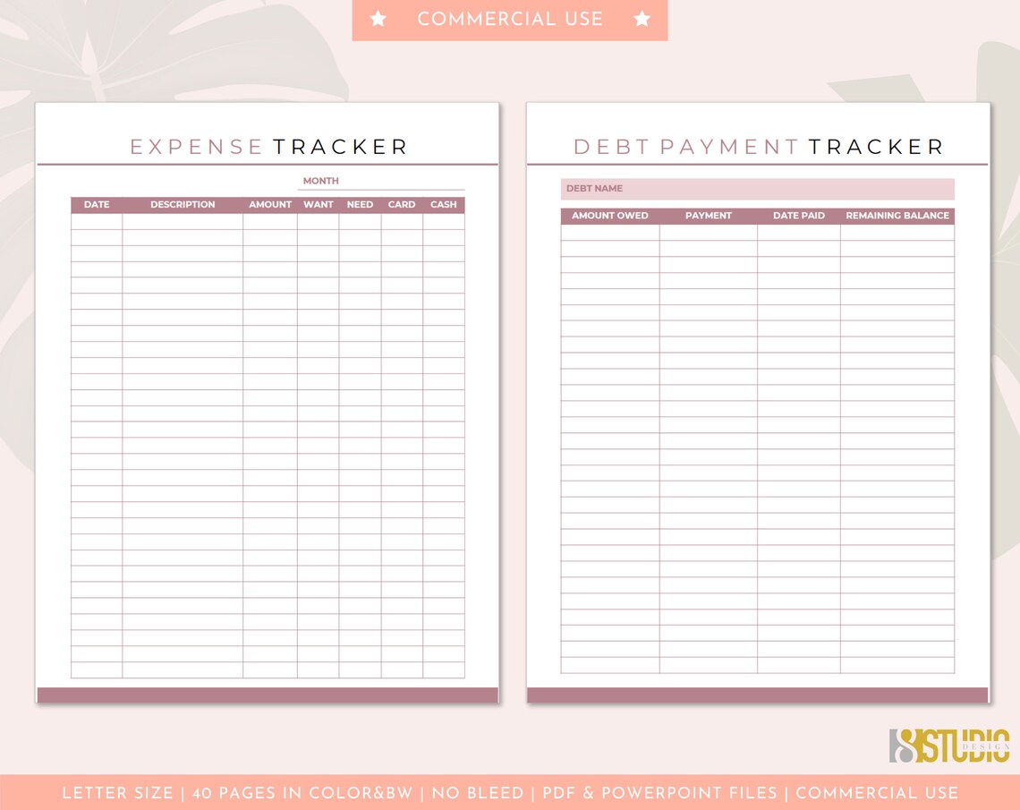 Financial Planner Printable Monthly Budget Planner, Expense & Bill ...