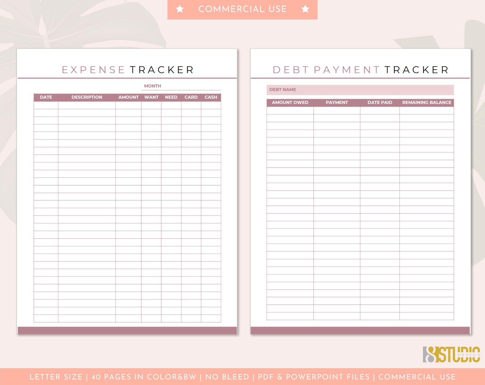 Financial Planner Printable Monthly Budget Planner, Expense & Bill ...