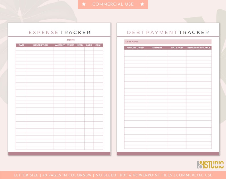Financial Planner Printable Monthly Budget Planner, Expense & Bill ...