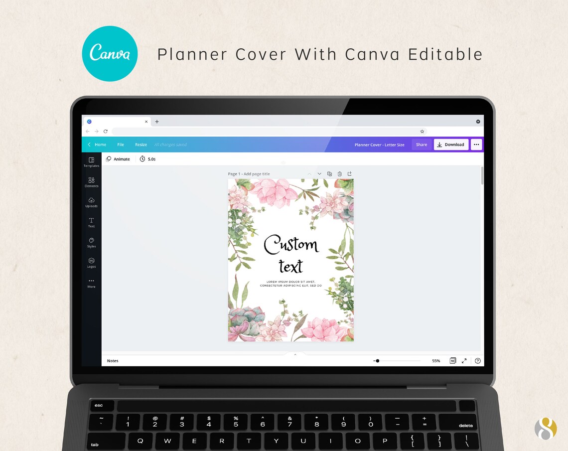 Editable Planner Cover 10 Canva Editable Covers for Digital | Etsy