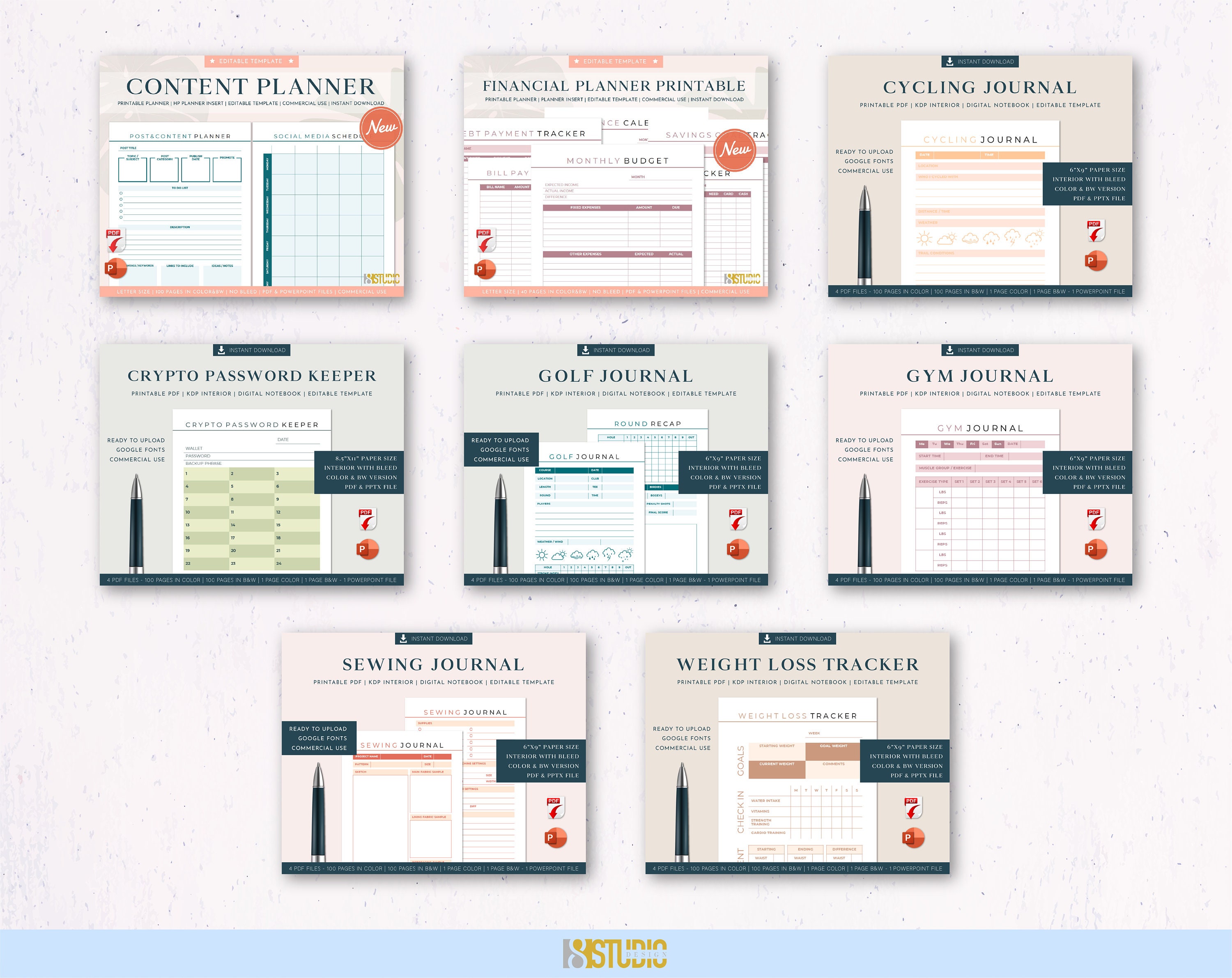 All Editable Planner Templates Collection Printable Planner | Etsy