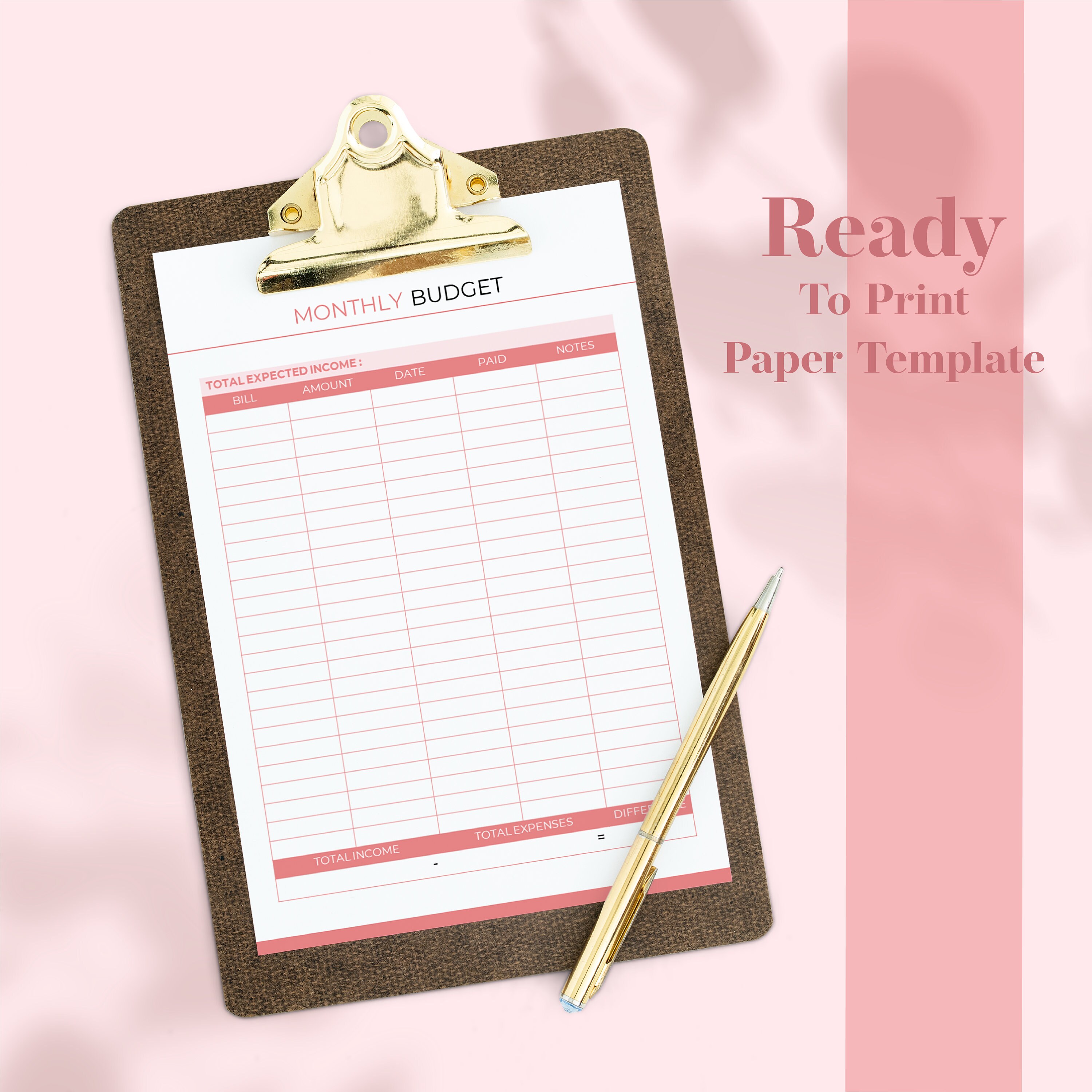 Monthly Budget Planner Template - KDP Interiors Editable, Printable PDF ...