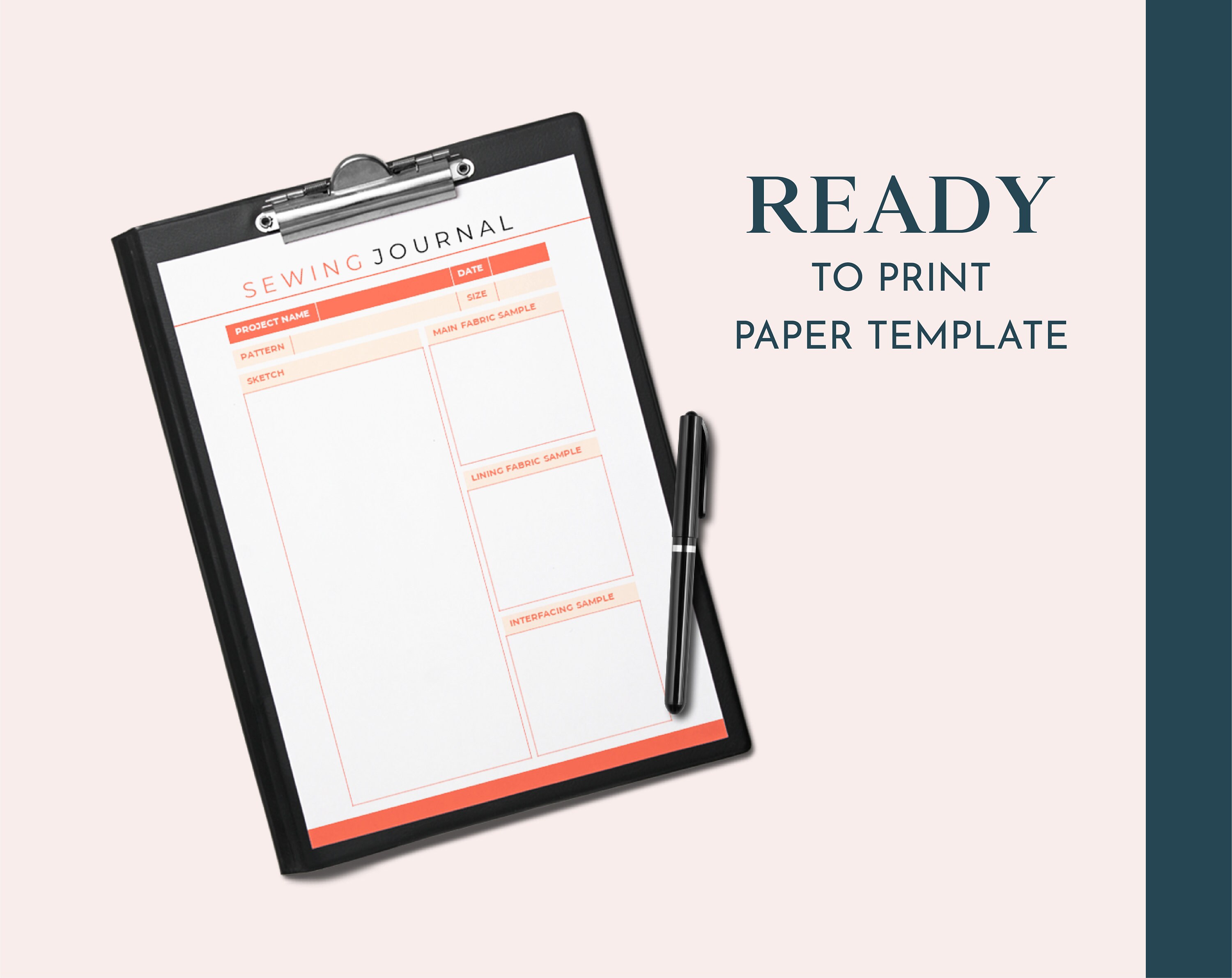 Sewing Journal Planner Template - KDP Interiors Editable, Printable PDF ...