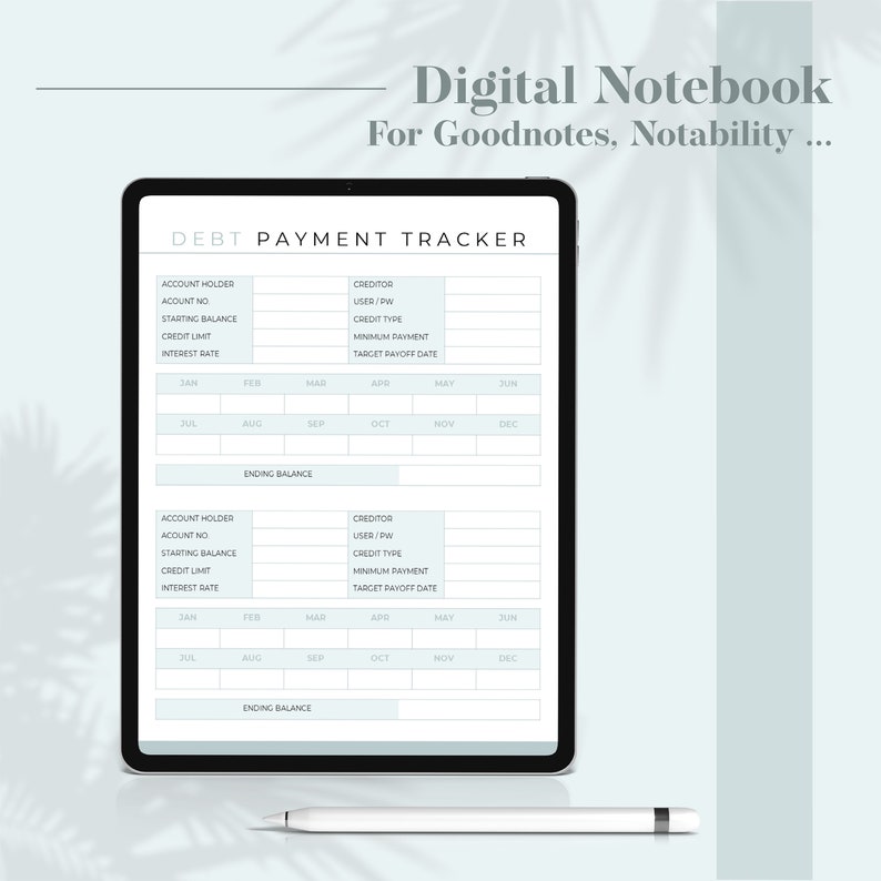 Debt Payment Tracker Planner Template - KDP Interiors Editable ...