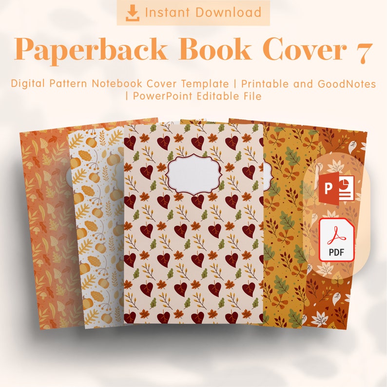 Paperback Book Cover 7 | 6x9+8.5x11 100pages | Digital Pattern Notebook ...