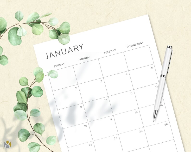 2022 Monthly Planner Printable Dated Month on 2 Pages | Etsy