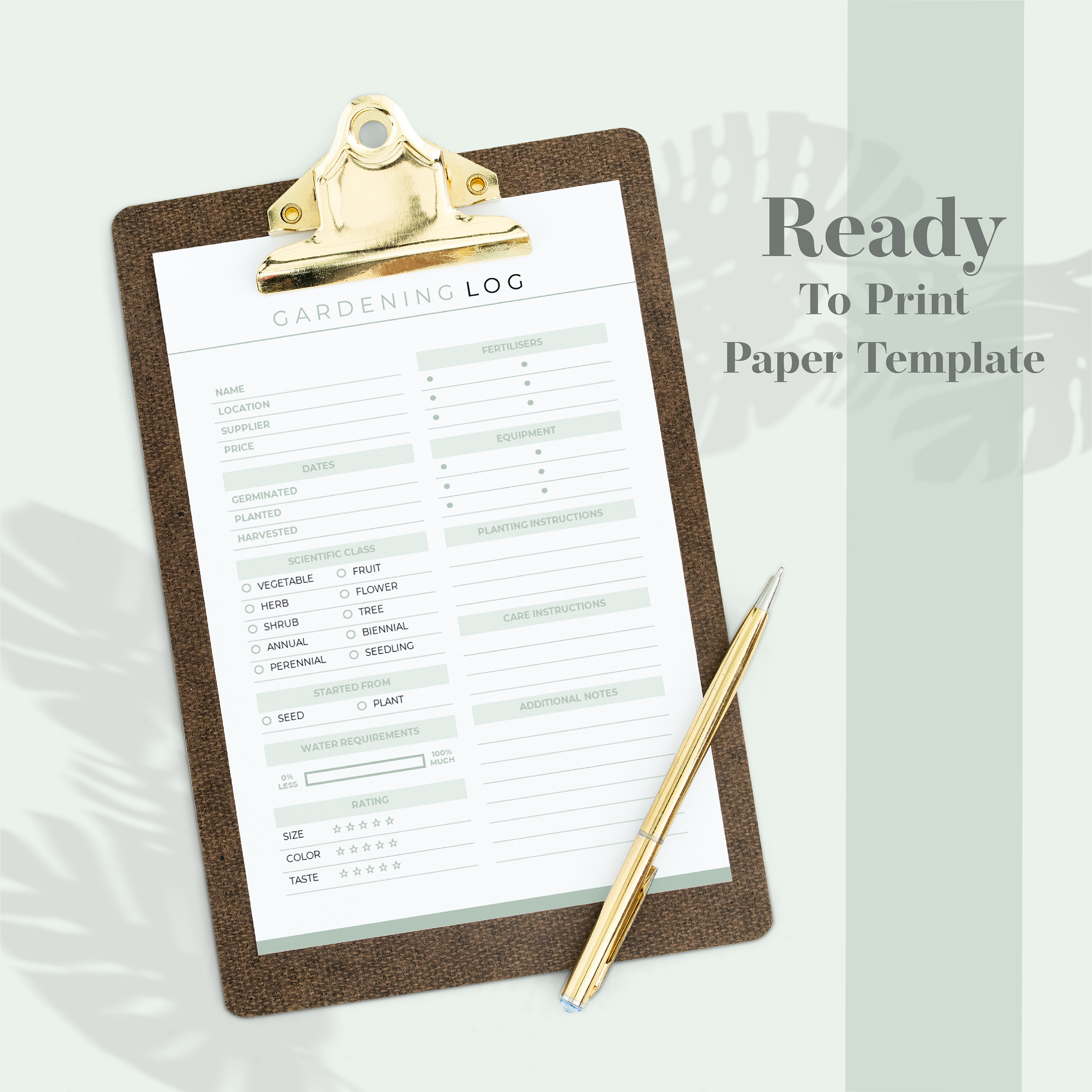 Gardening Log Planner Template - KDP Interiors Editable, Printable PDF ...