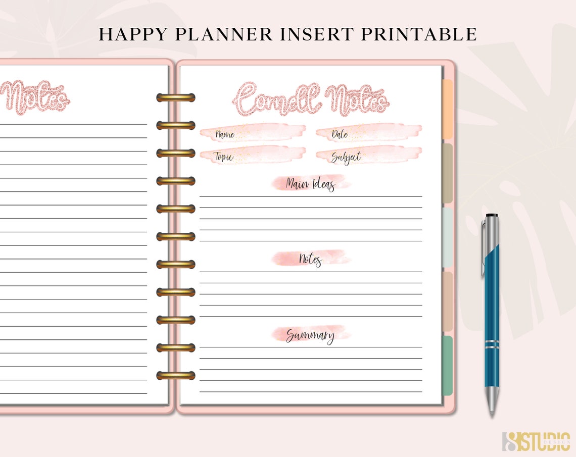 Cornell Notes - Planner Printable, Cornell Template, Cornell Note ...