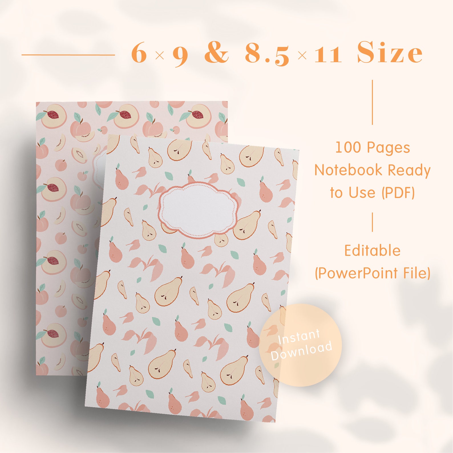 Paperback Book Cover 3 | 6x9+8.5x11 100pages | Digital Pattern Notebook ...