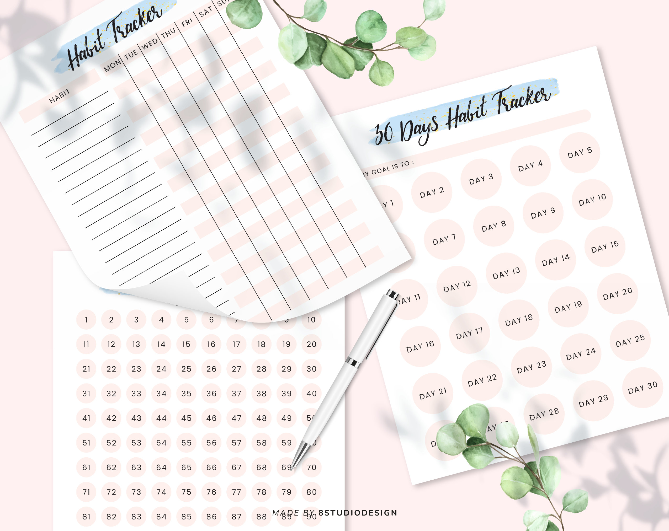 Habit Tracker Journal Planner Printable Month Habit - Etsy