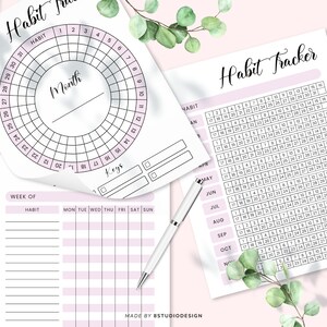 Habit Tracker Journal Planner Printable, Month Habit Tracker, Habit ...