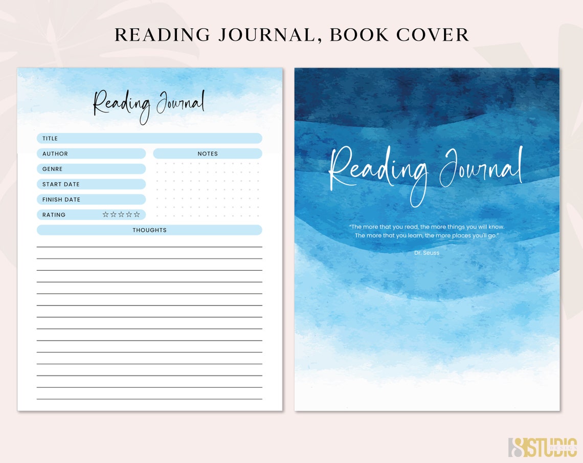 Reading Journal Planner Printable Reading Log Reading | Etsy