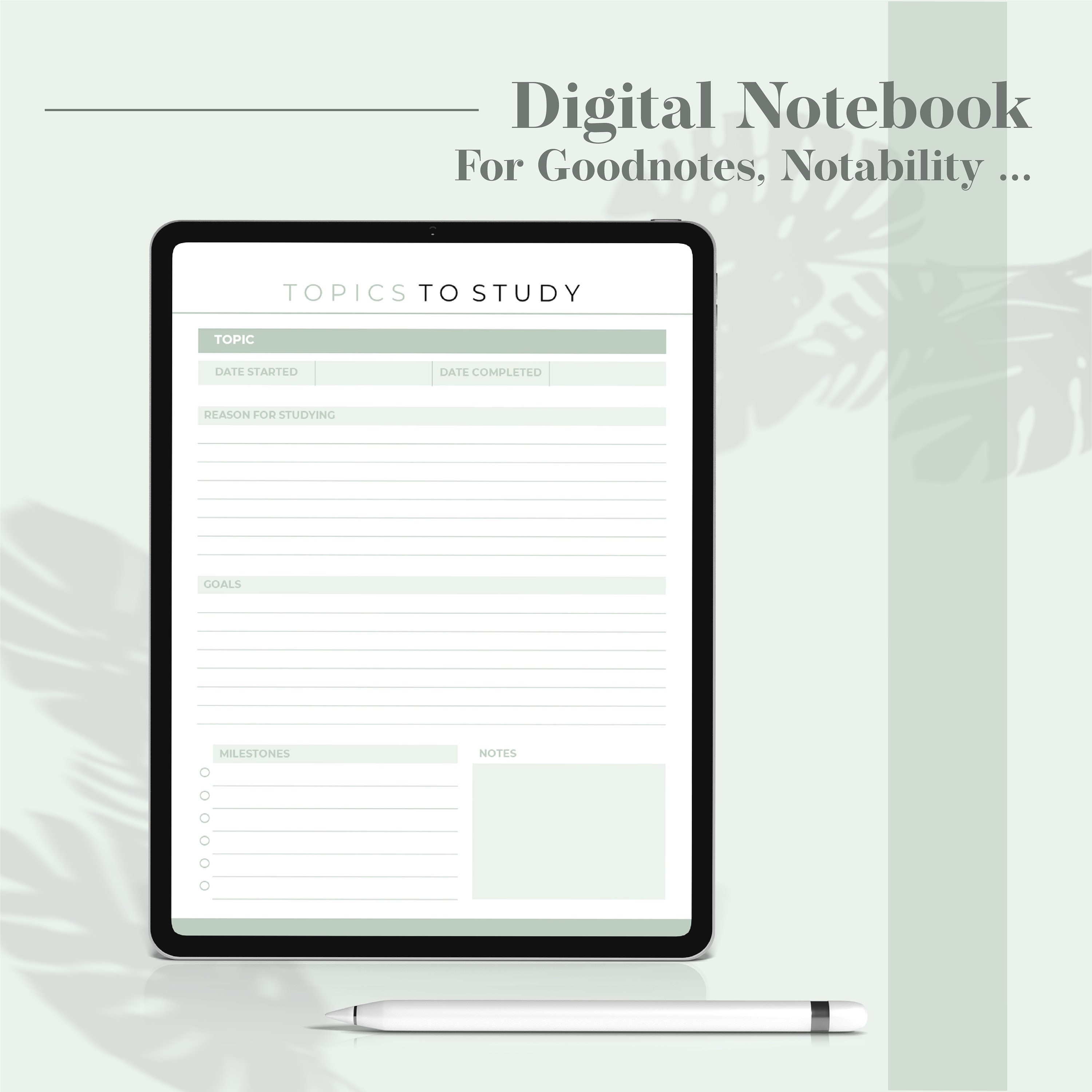 Topics to Study Planner Template KDP Interiors Editable, Printable PDF ...