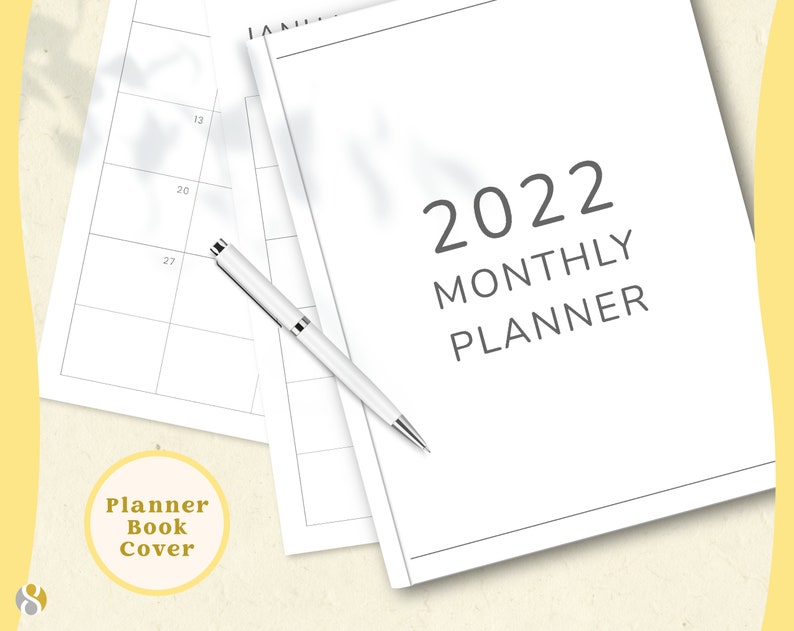 2022 Monthly Planner Printable Dated Month on 2 Pages | Etsy