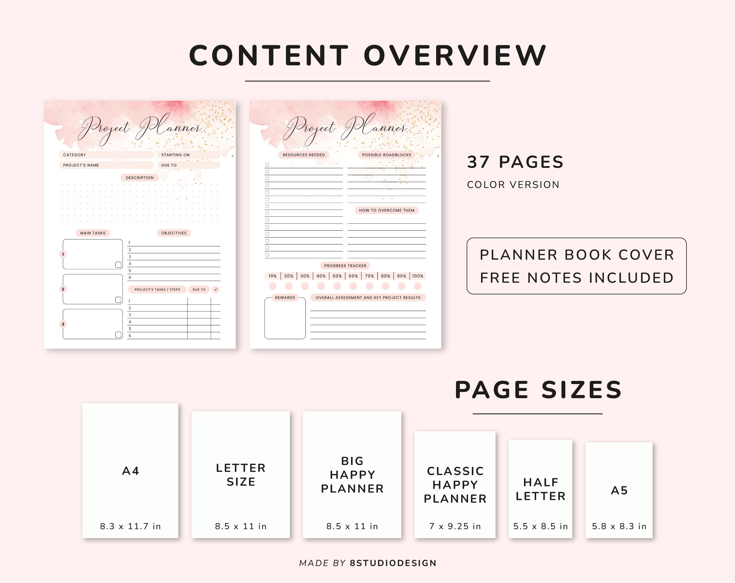 Project Planner Printable - Productivity Planner, Project Management ...