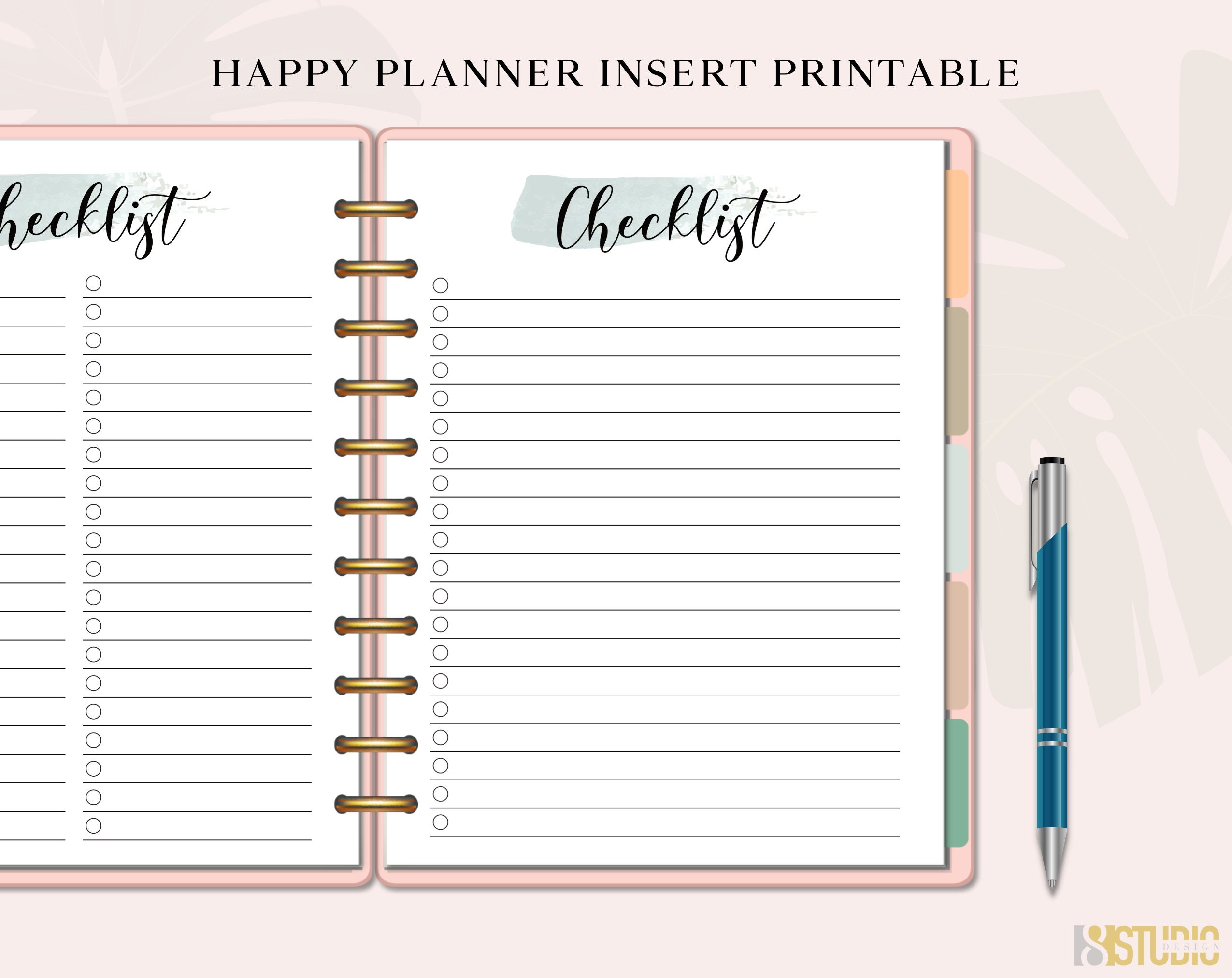 Checklist Template Planner Printable, Daily Planner, Task List, Daily ...