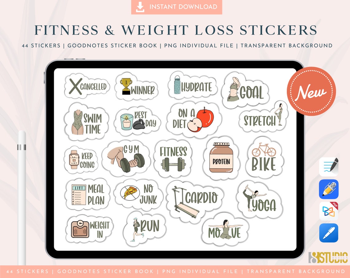 Fitness Stickers for Planner Weight Loss Stickers | Etsy