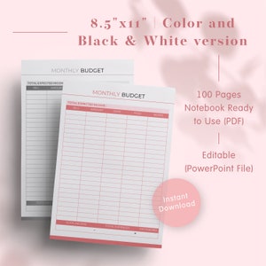 Monthly Budget Planner Template - KDP Interiors Editable, Printable PDF ...