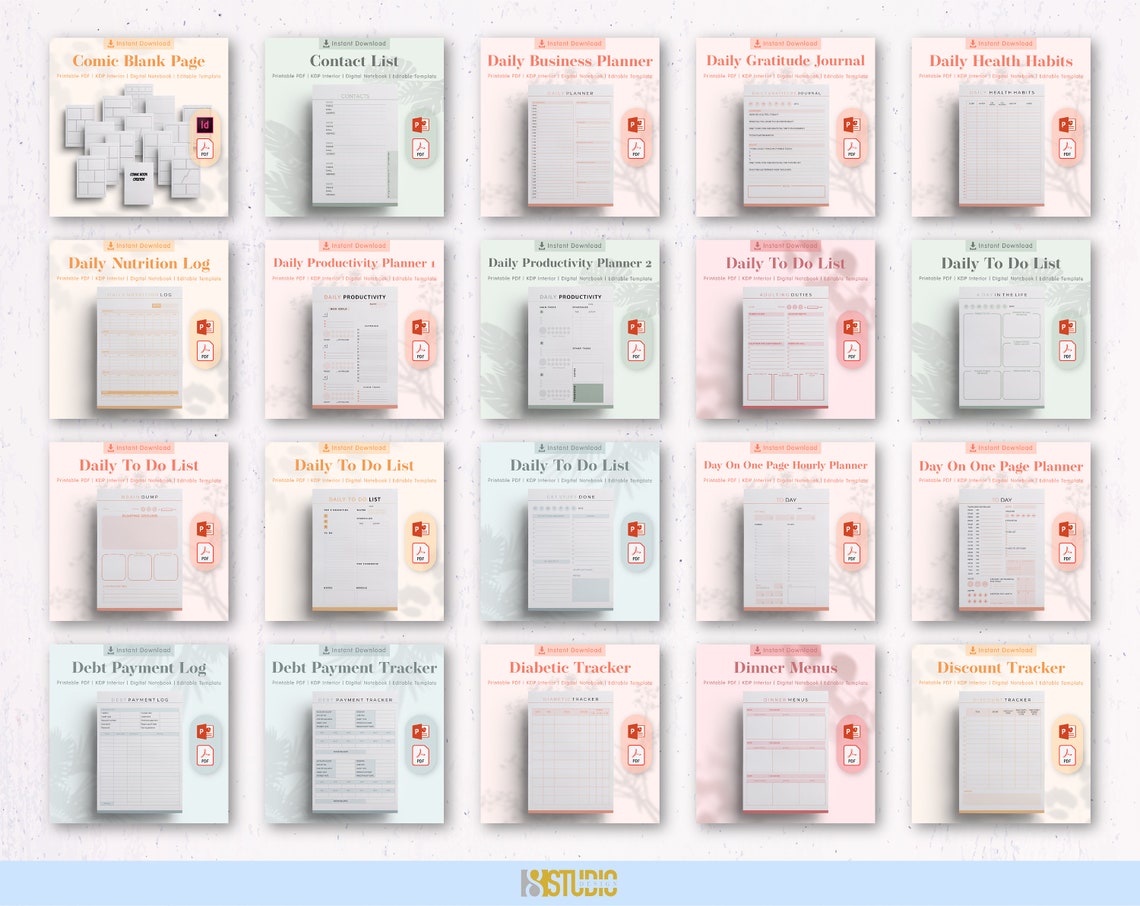 All Editable Planner Templates Collection Printable Planner | Etsy