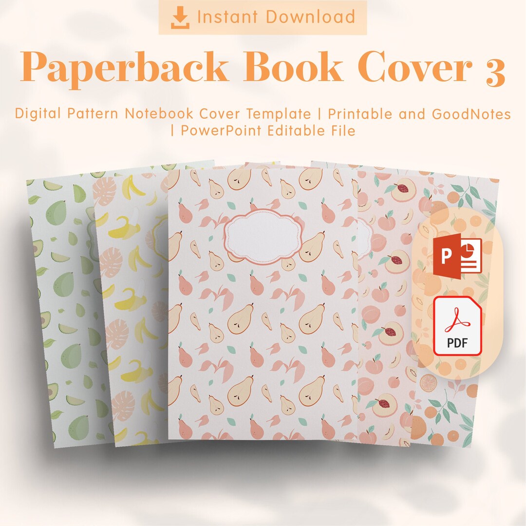 Paperback Book Cover 3 | 6x9+8.5x11 100pages | Digital Pattern Notebook ...