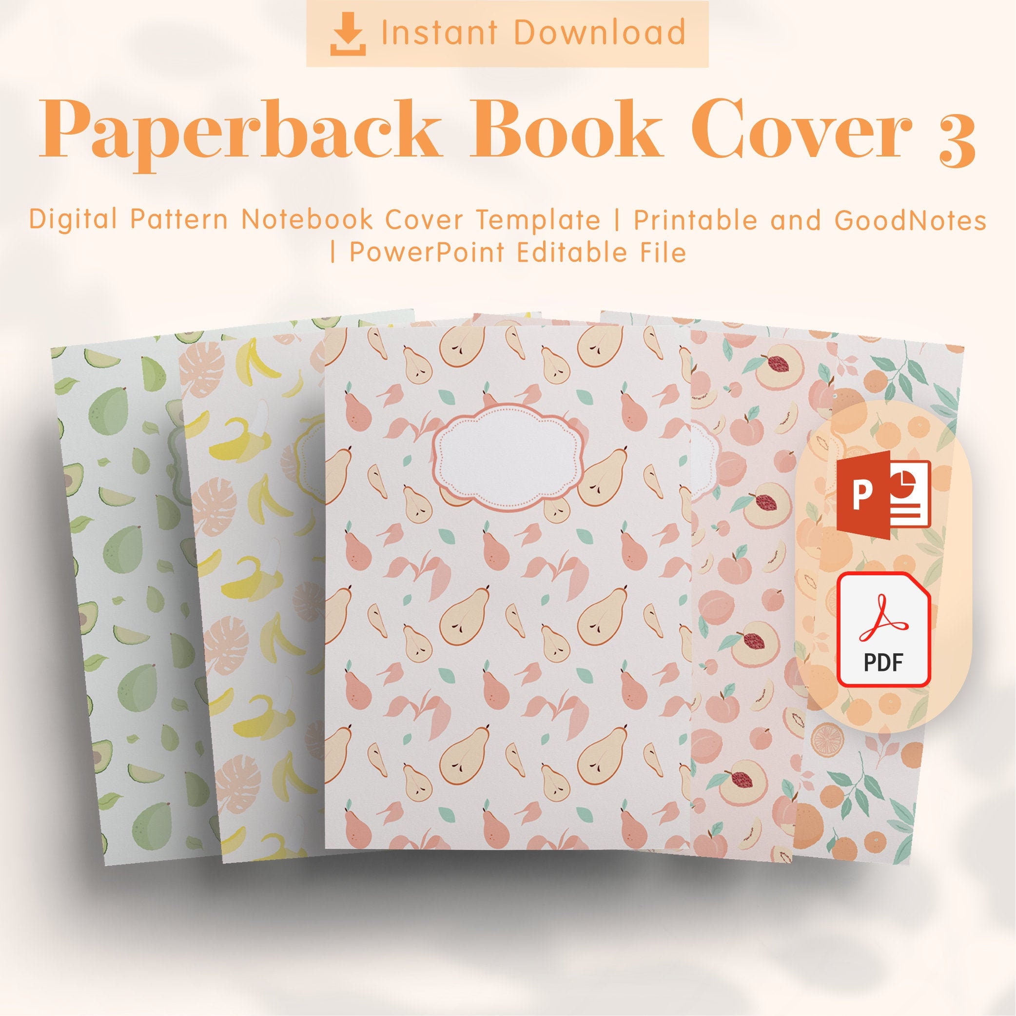 Paperback Book Cover 3 | 6x9+8.5x11 100pages | Digital Pattern Notebook ...