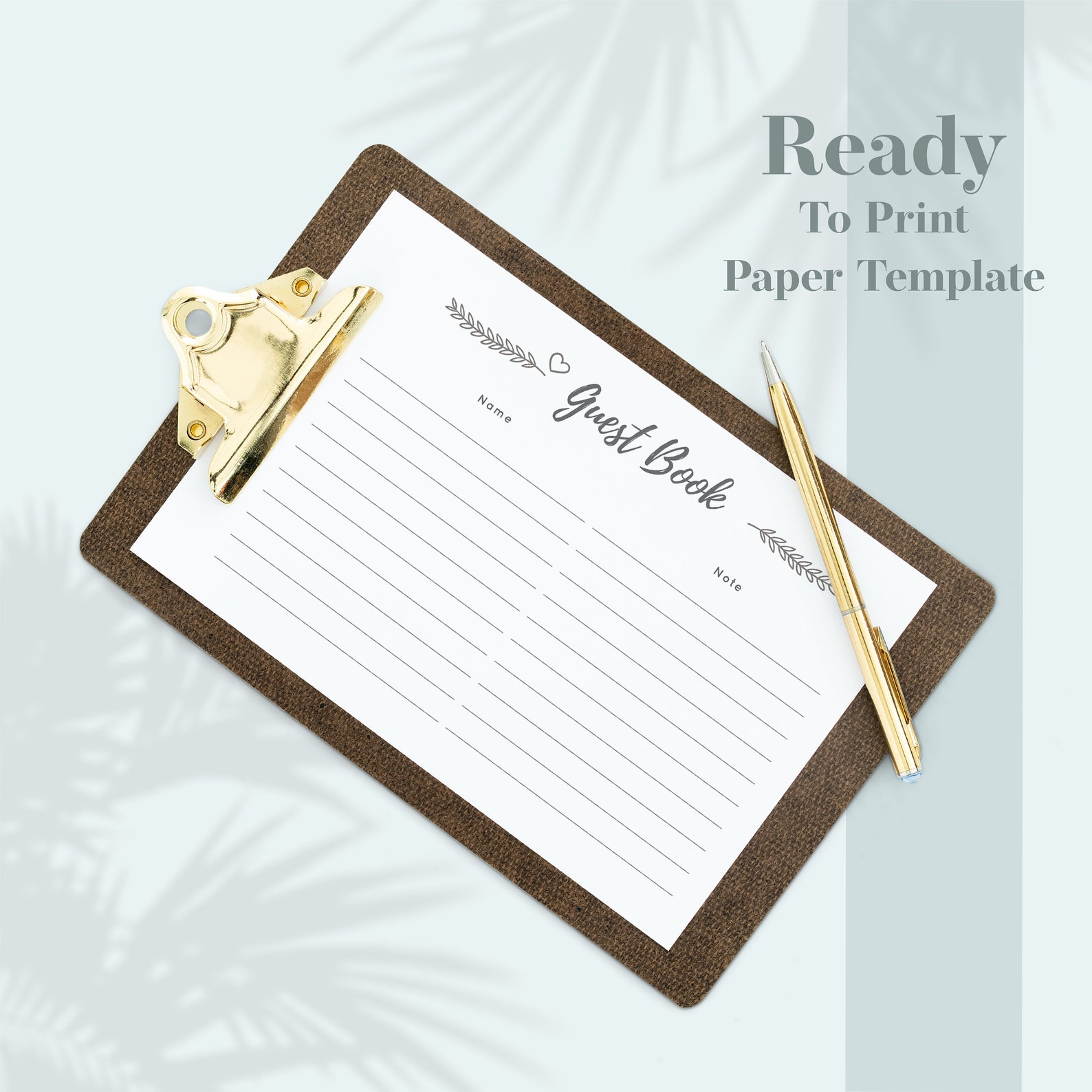 Guest Book Printable Template - Size 8.25 X 6 in - KDP Interiors ...