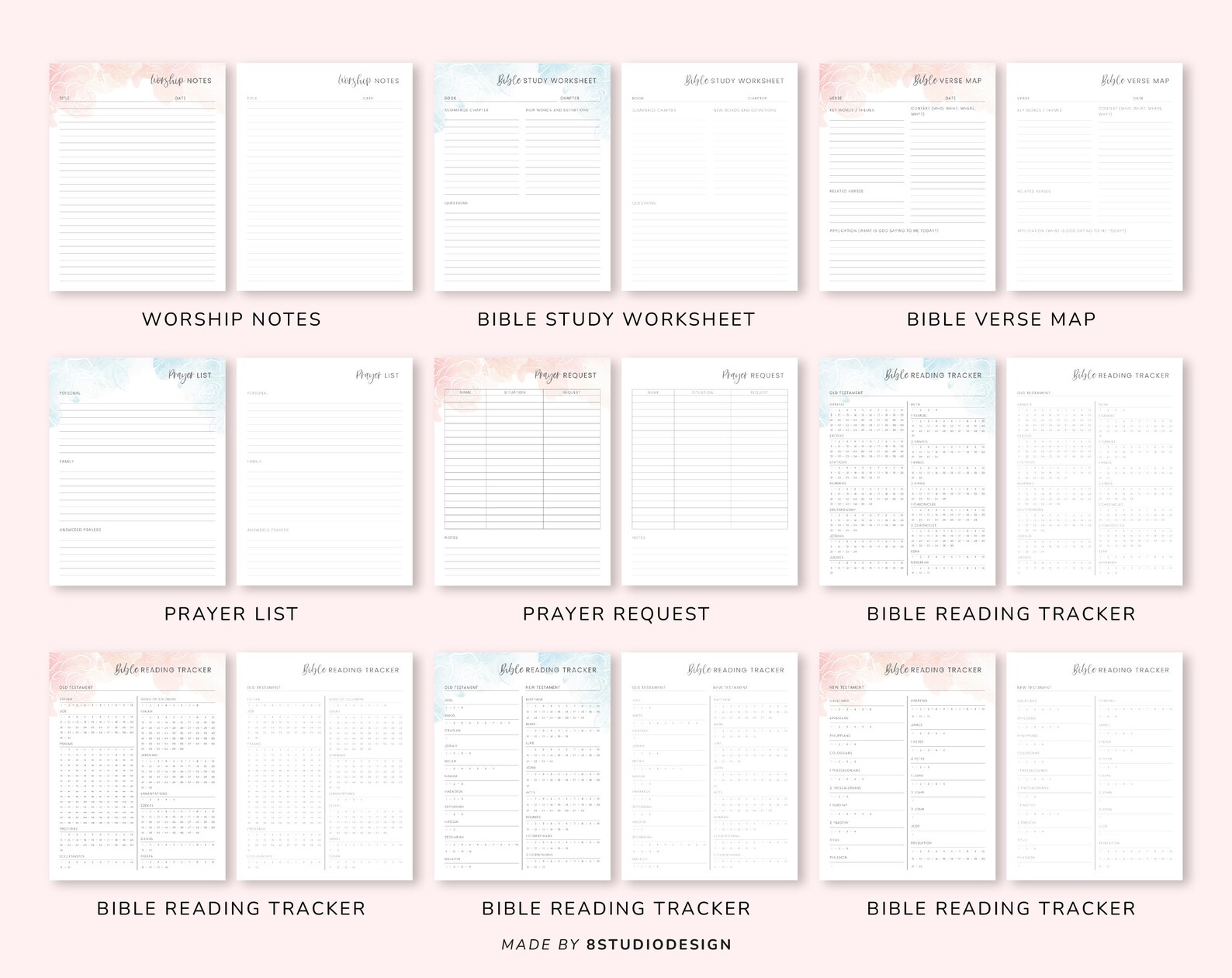 Bible Study - Planner Printable, Prayer Journal, Christian Planner ...