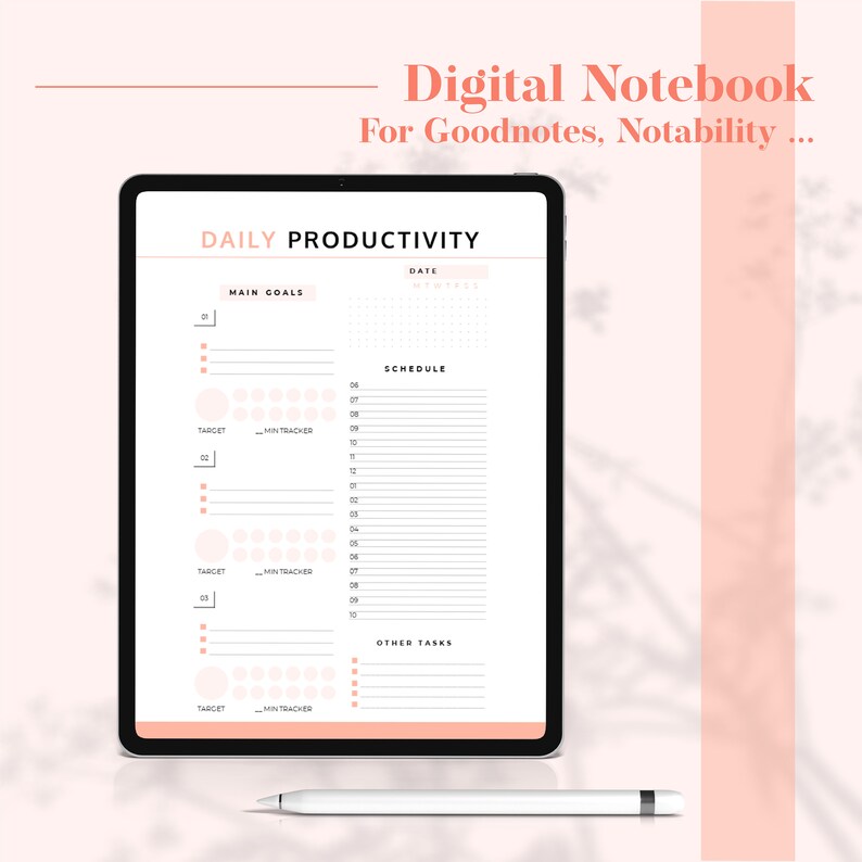 Daily Productivity Planner Template - KDP Interiors Editable, Printable ...