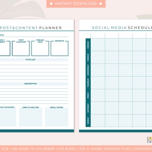Content Planner PDF Printable - Editable Post and Content Planner ...