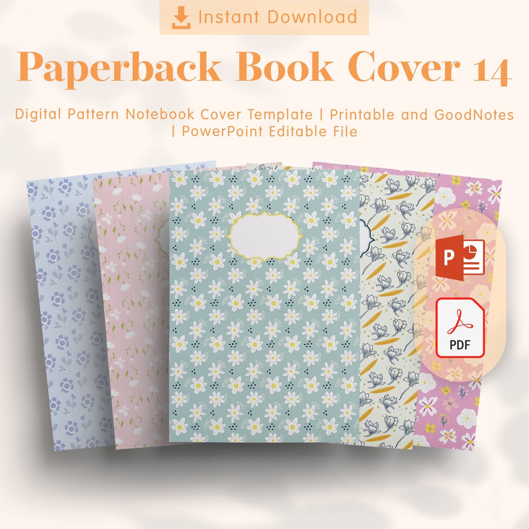 Paperback Book Cover 14 | 6x9+8.5x11 100pages | Digital Pattern ...