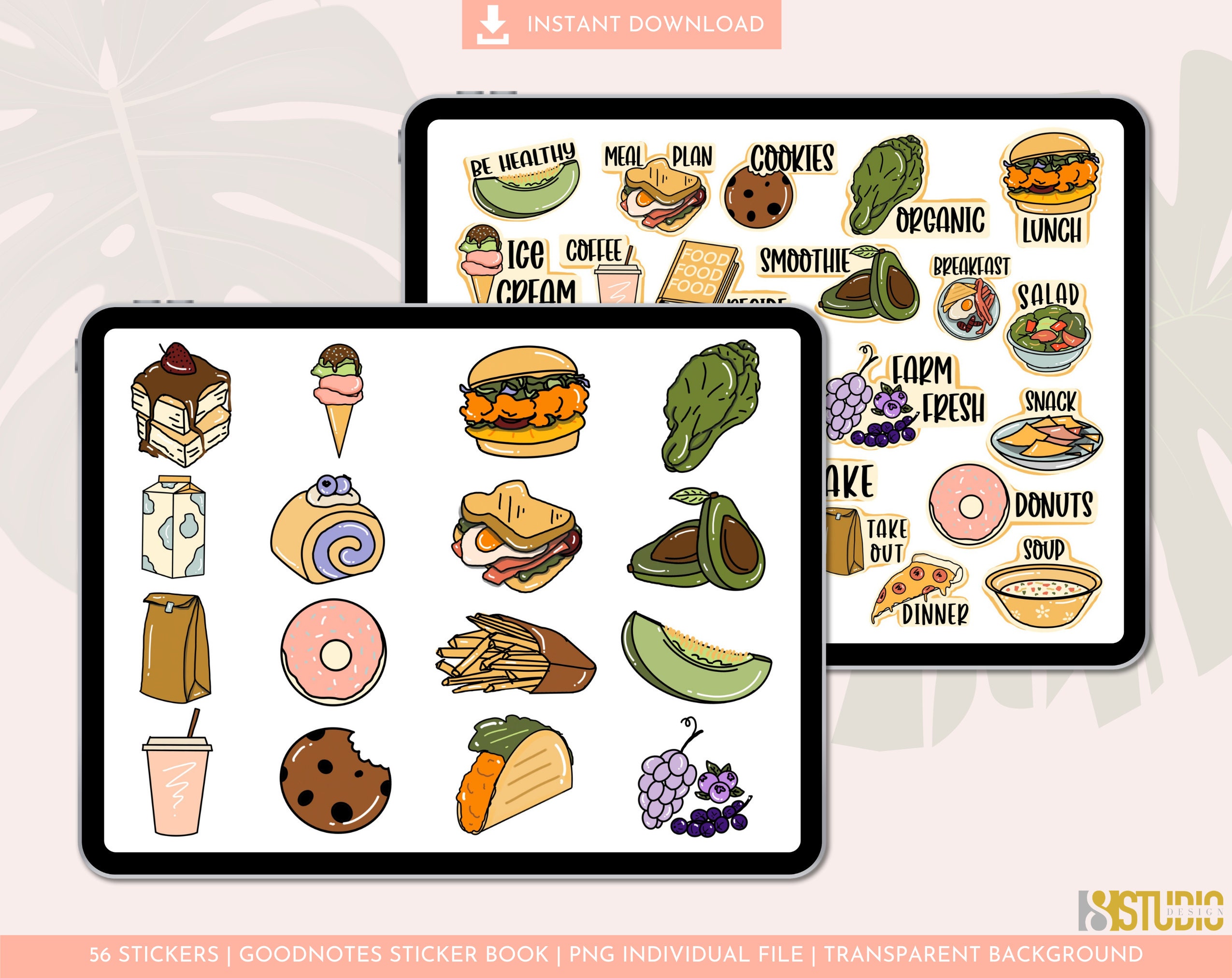 Food Digital Stickers - Digital Stickers for Goodnotes Planner ...