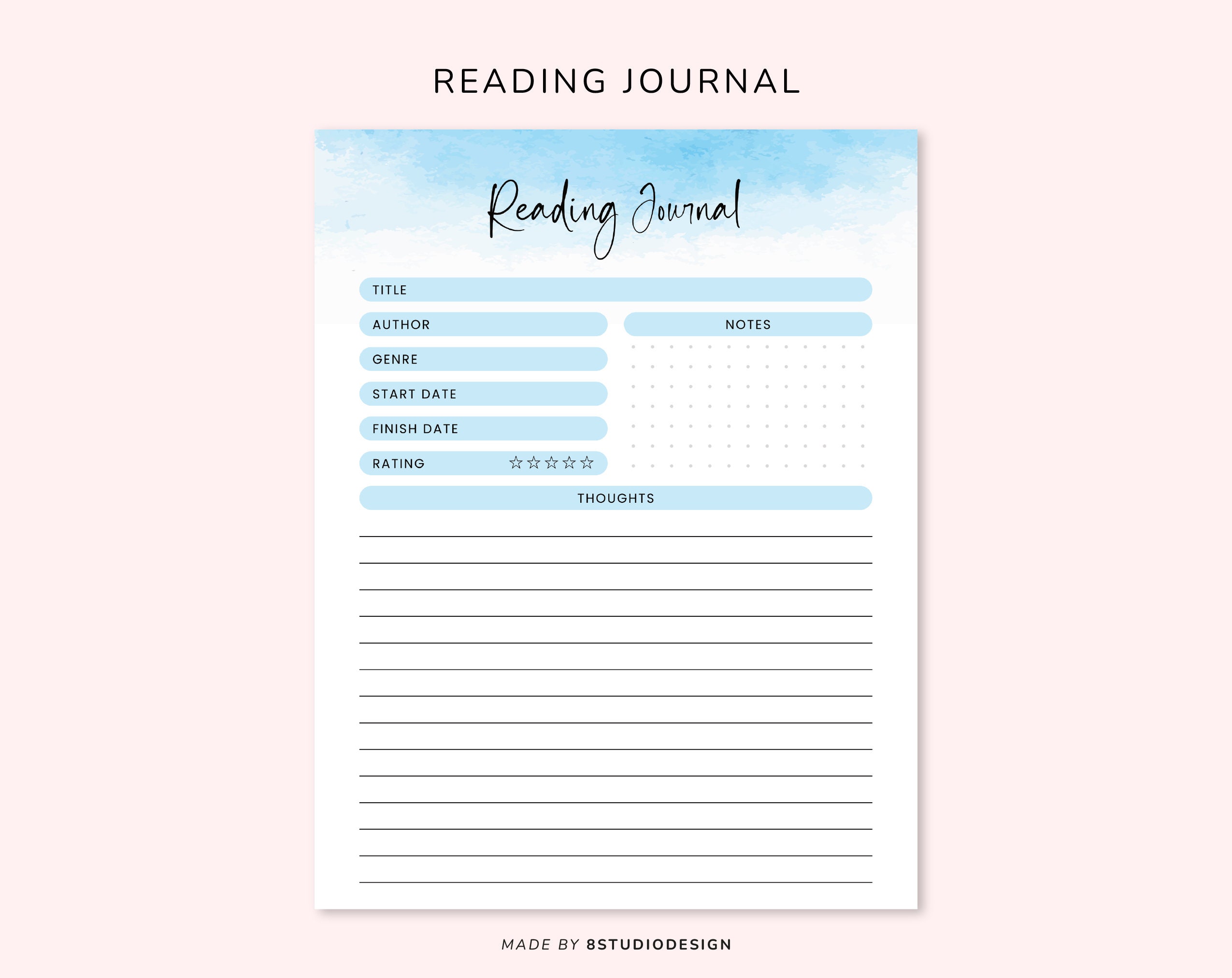 Reading Journal - Planner Printable, Reading Log, Reading Tracker ...