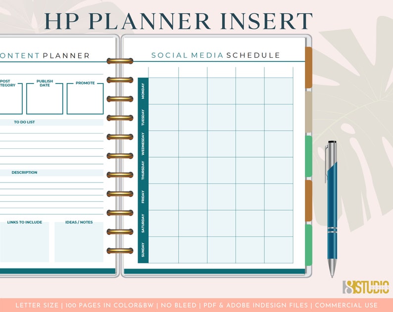 Content Planner PDF Printable Editable Post and Content - Etsy