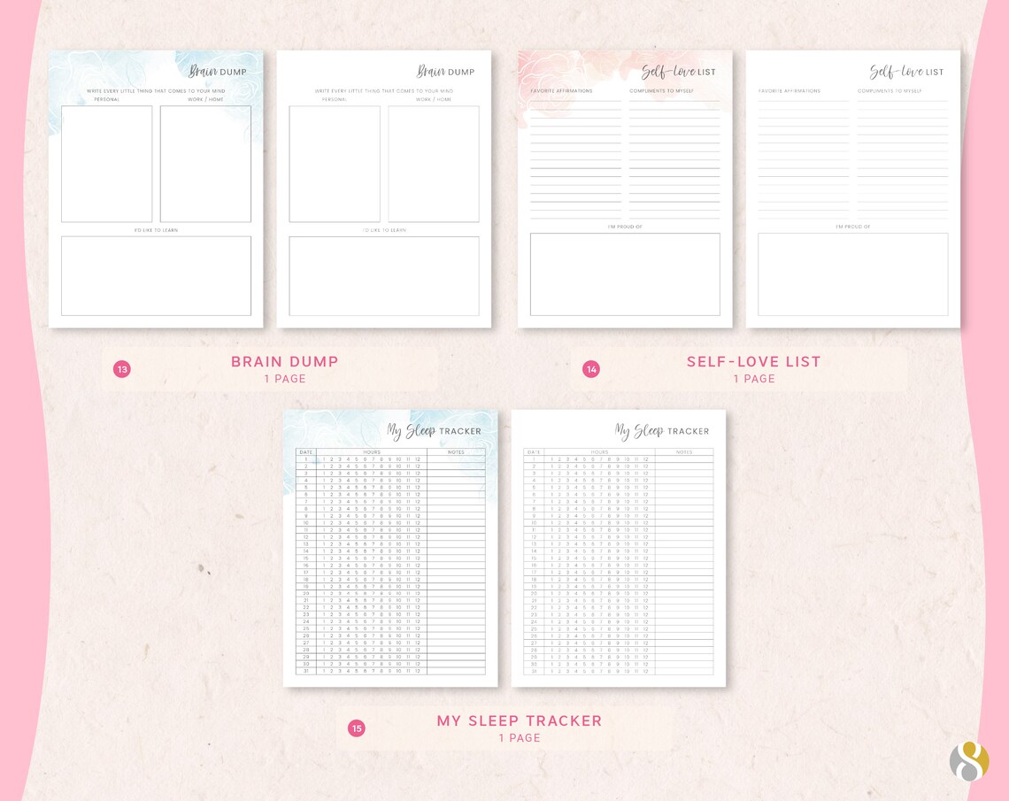 Self Love Journal Planner Printable Wellness Journal Self | Etsy