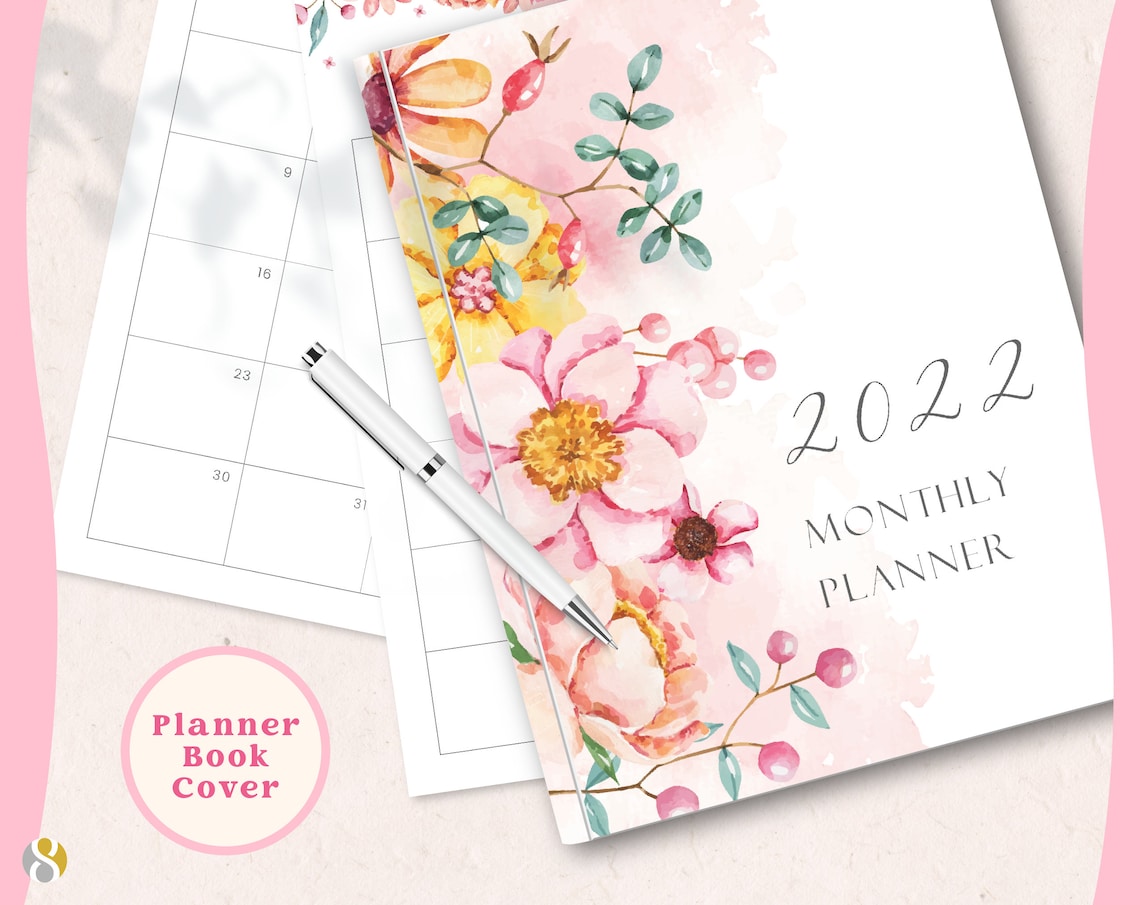 2022 Monthly Planner Printable Dated Month on 2 Pages | Etsy