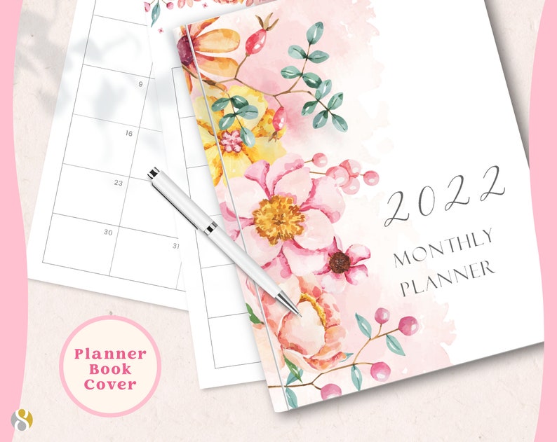 2022 Monthly Planner Printable Dated Month on 2 Pages | Etsy