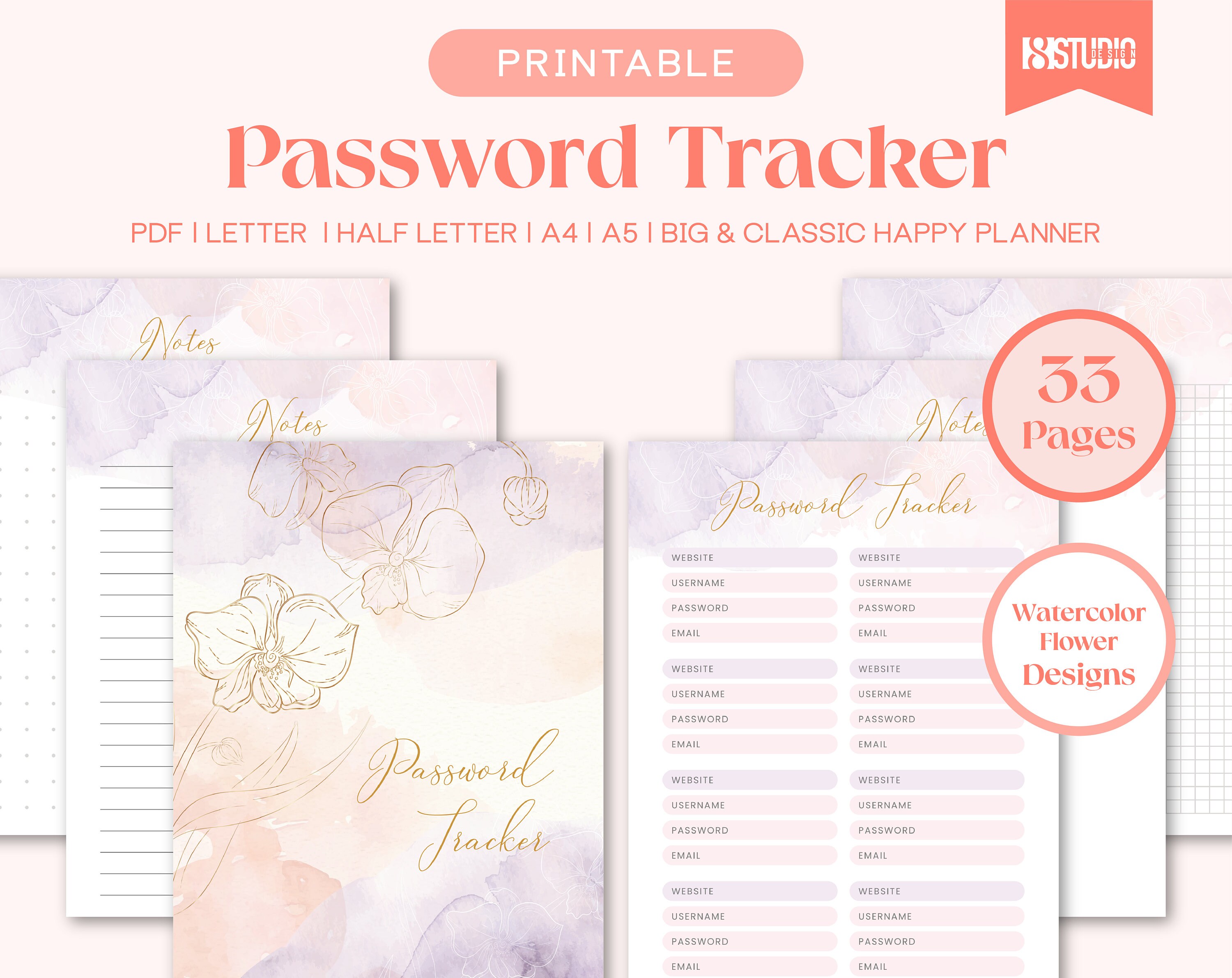Password Tracker Planner Printable Password Keeper | Etsy