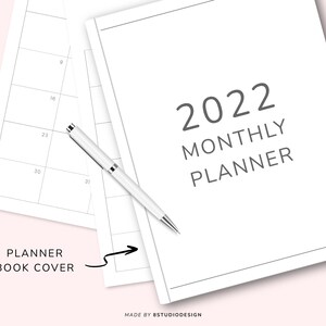 2022 Monthly Planner Printable, Dated Month on 2 Pages, Monthly ...
