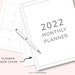 2022 Monthly Planner Printable, Dated Month on 2 Pages, Monthly ...