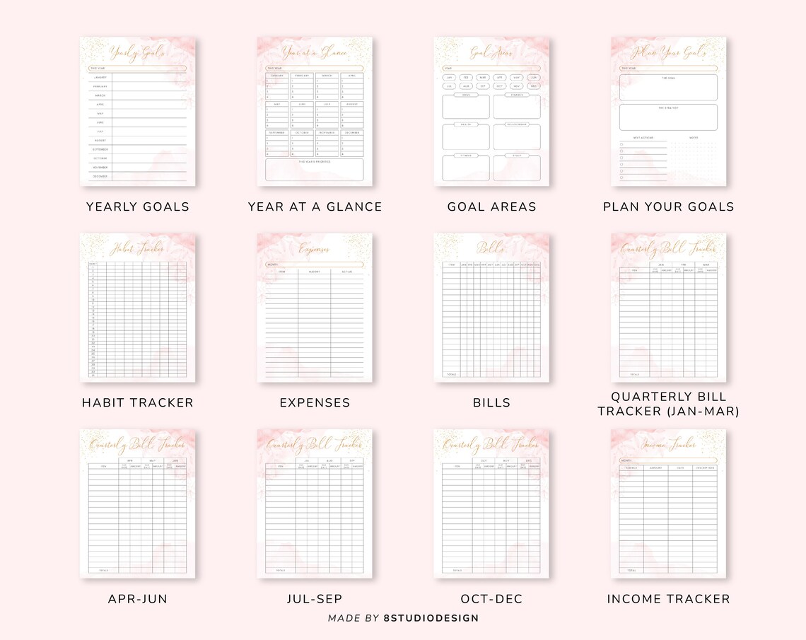 Goal Planner Insert - Planner Printable, Goal Tracker, Goal Setting ...