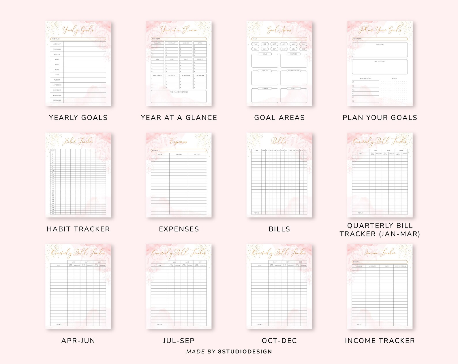 Goal Planner Insert - Planner Printable, Goal Tracker, Goal Setting ...