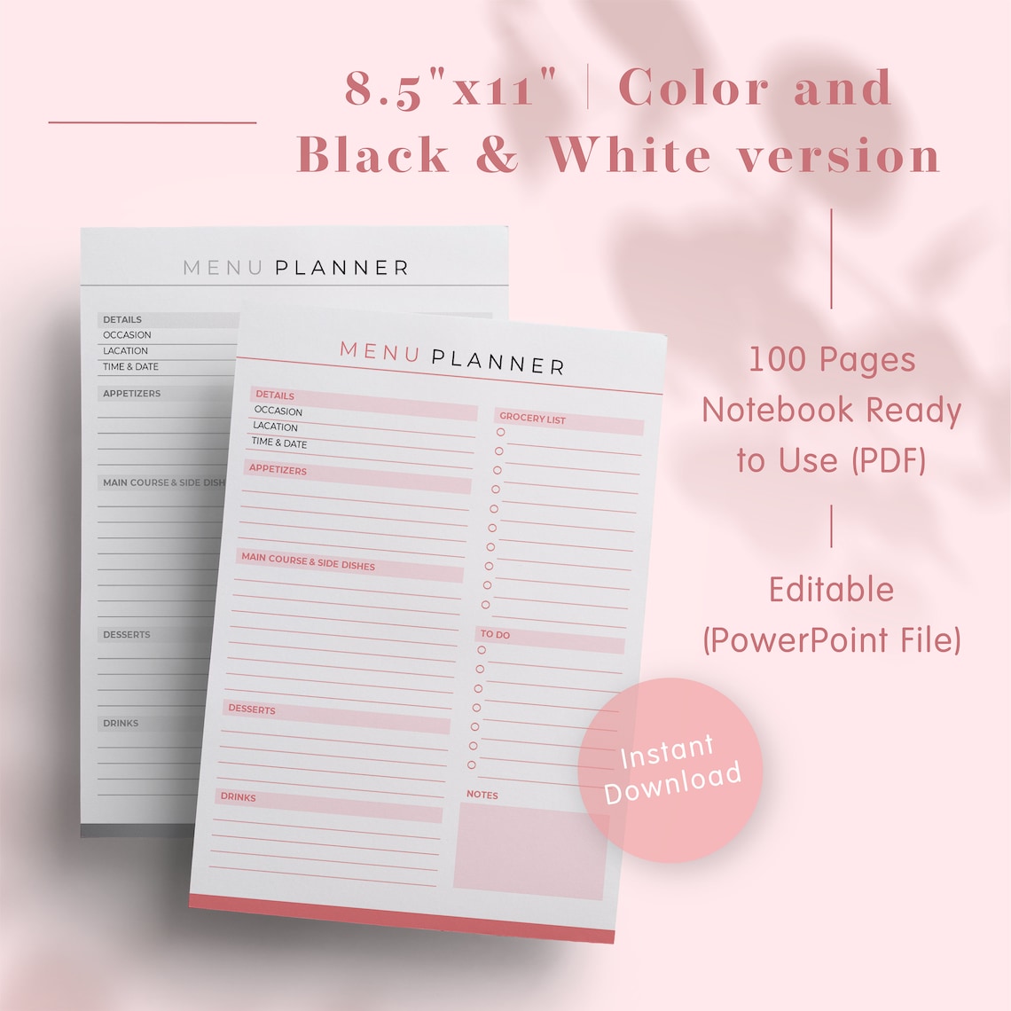 Party Menu Planner Template KDP Interiors Editable, Printable PDF ...