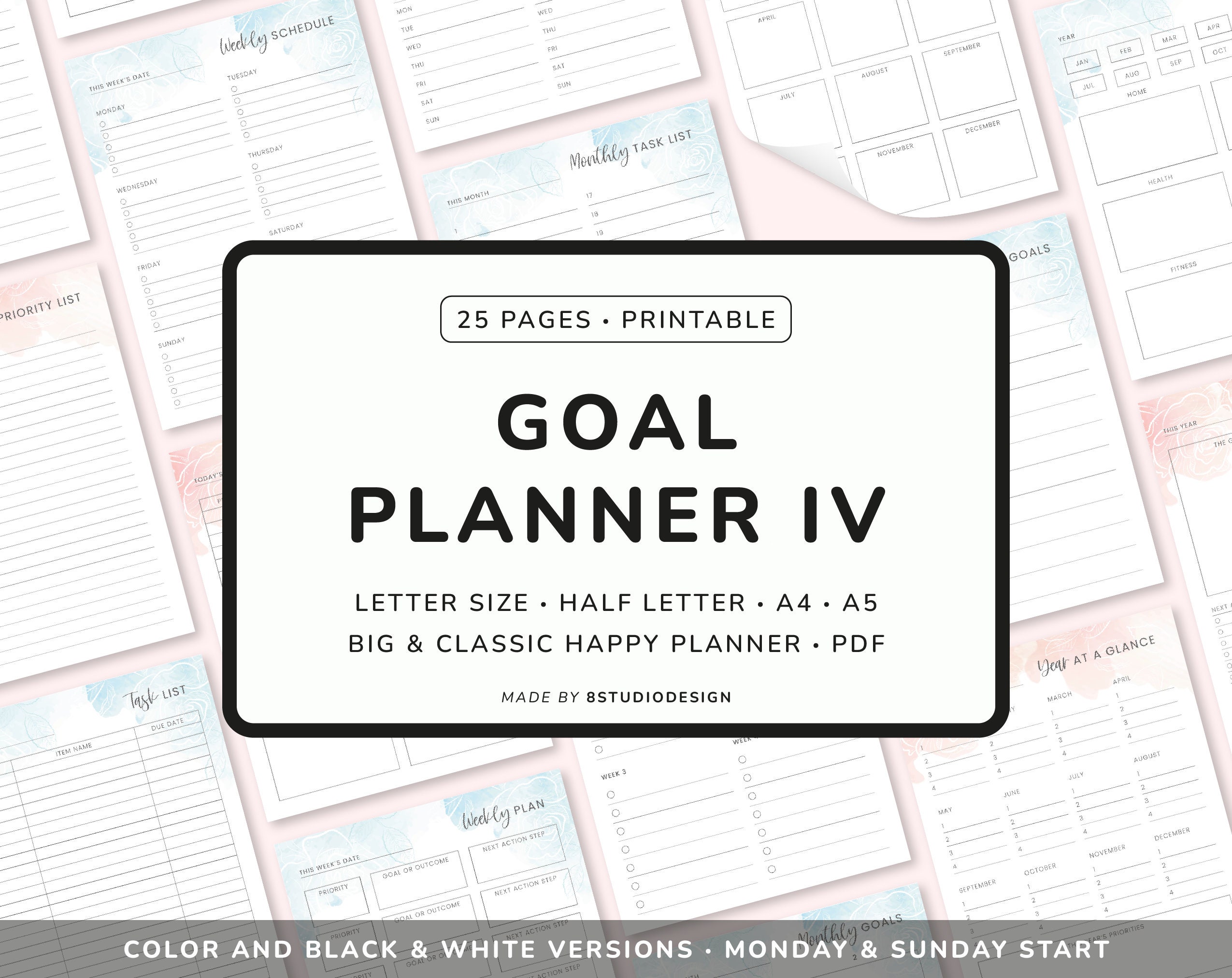Goal Planner - Planner Printable, Goal Digger, Goal Tracker, Goal Board ...